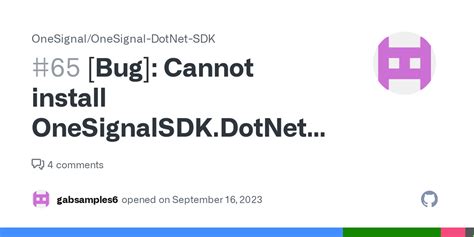 Bug Cannot Install Onesignalsdkdotnet Maui · Issue 65 · Onesignal