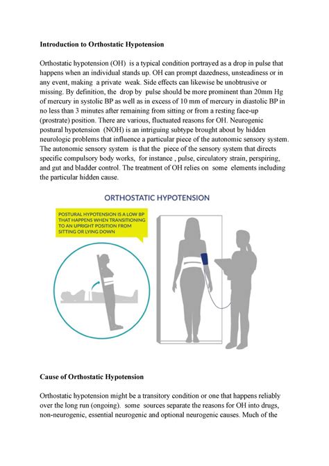 Introduction To Orthostatic Hypotension Introduction To Orthostatic