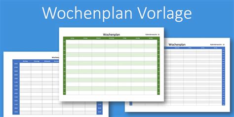 Wochenplan Vorlage Word