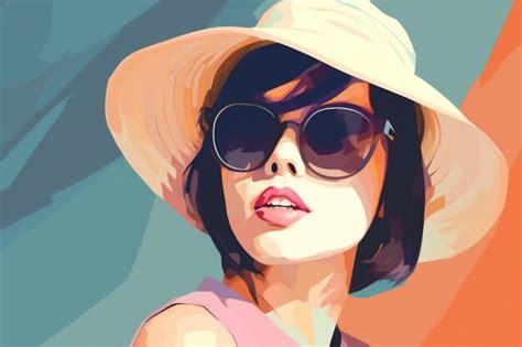 Premium Ai Image Illustration Woman Girl Goggles Portrait Fashion