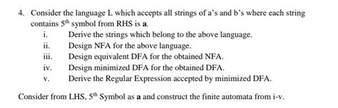 Solved Consider The Language L ﻿which Accepts All Strings Of