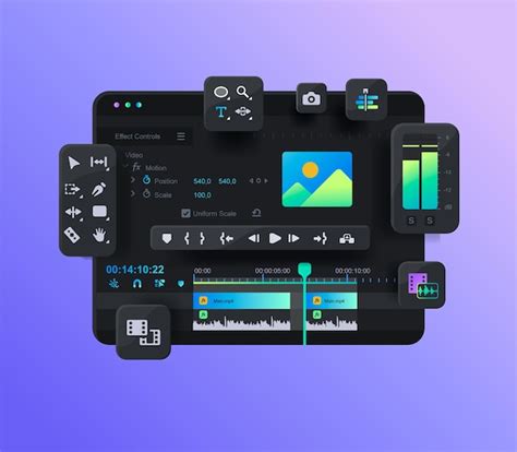 Premium Vector Video Editing Software Project Timeline