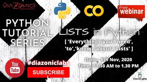 Everything You Need To Know About Lists Python Tutorial Series Youtube