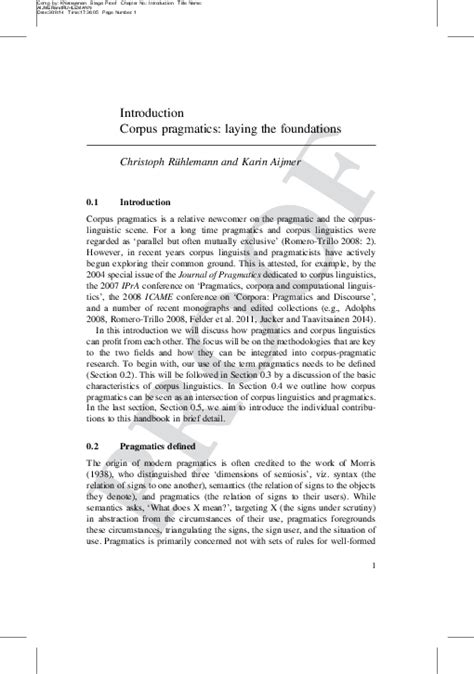 Pdf Corpus Pragmatics Laying The Foundations