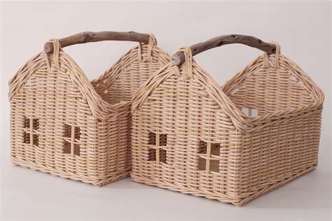 корзина домик с деревянной ручкой, корзина для игр...