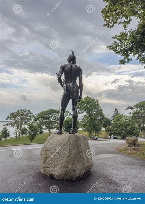 Plymouth Massachusetts Usa Massasoit Statue Circa 2024 Photo Stock