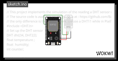 Dht Sensor Wih Esp32 Copy Wokwi Esp32 Stm32 Arduino Simulator