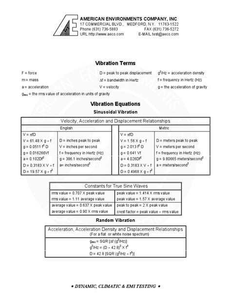 Vibration Formulas Pdf Pdf