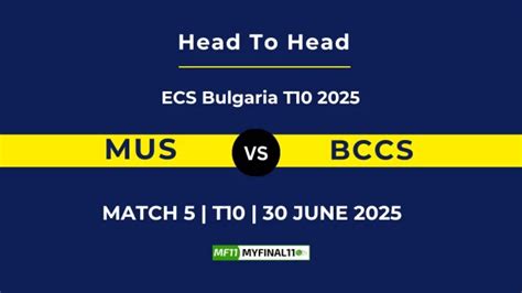 Bccs Vs Mus Player Battle And Head To Head Team Stats Ecs T10 Bulgaria 2025