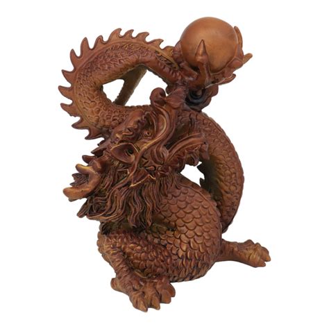6 Inch Wooden Like Imperial Dragon Statue Tien Lung Dragon Heaven Dragon