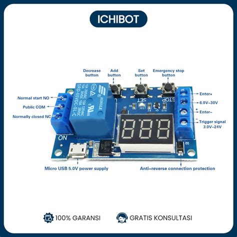 Jual Relay Timer Delay Modul Display 4 Tombol Digital Dc Time Module Switch Off Delay Shopee
