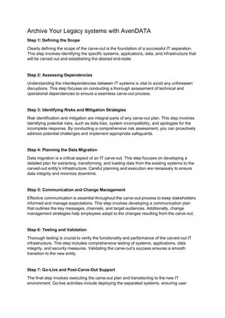 IT Carve Out Checklist Streamlining Successful Transitions Docx