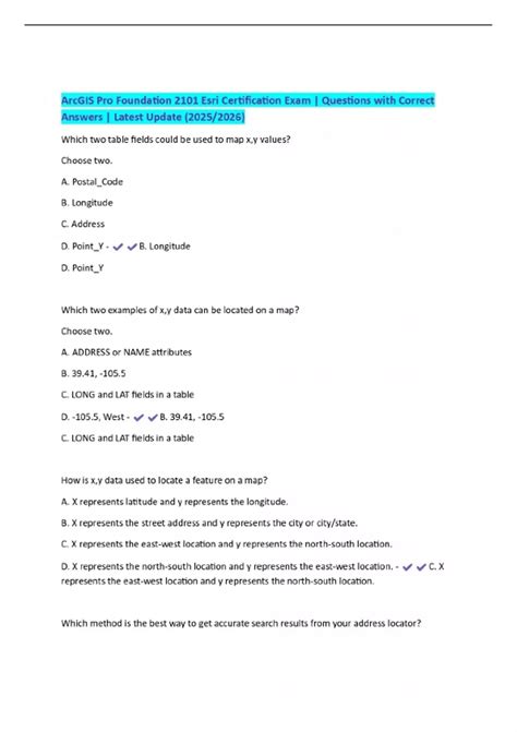 Arcgis Pro Foundation 2101 Esri Certification Exam Questions With Correct Answers Latest