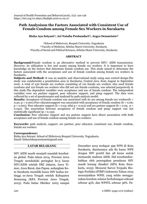 Pdf Path Analysison The Factors Associated With Consistent Use Of