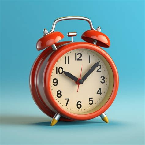 Premium Ai Image A Red Alarm Clock With The Numbers 1 And 2 On It