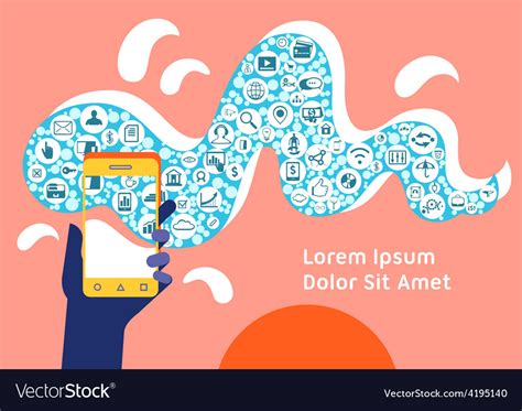 Cloud Computing Mobile Device Application Network Vector Image