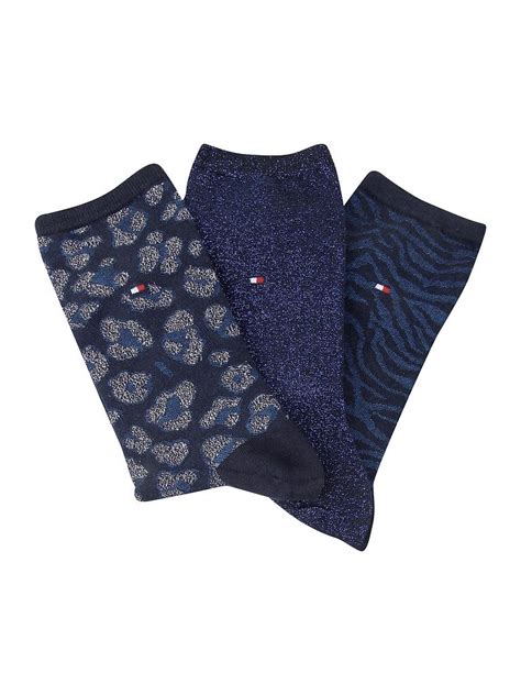 Tommy Hilfiger Damen Socken 3 Er Pkg Geschenkbox Blau