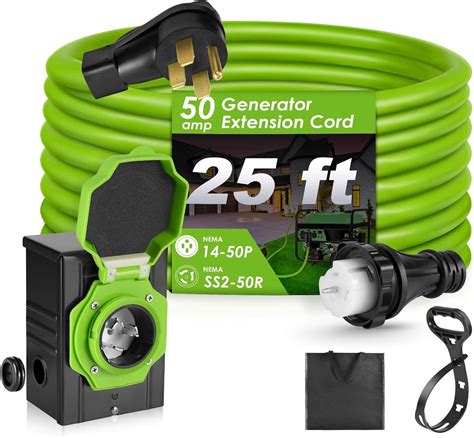 Seeutek 50 Amp Generator Extension Cord 25 Feet Generator Cord 125v