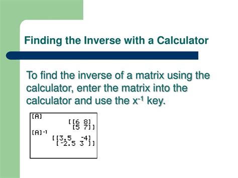 Ppt Finding The Inverse Of A Matrix Powerpoint Presentation Free