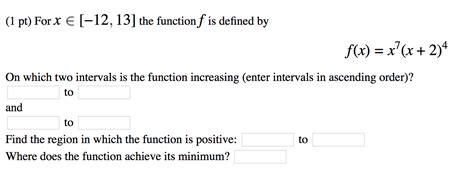 Solved For X In The Function F Is Defined By F X Chegg Com