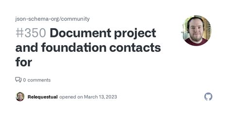 Document Project And Foundation Contacts For Issue Json Schema Org Community GitHub