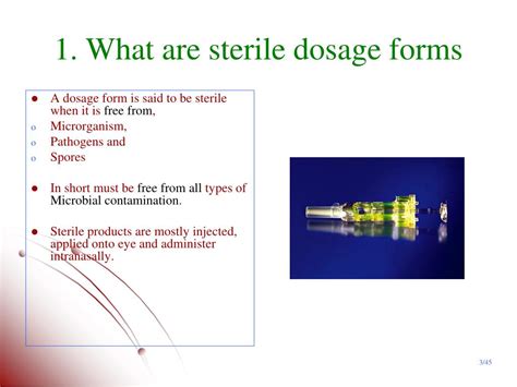 Ppt Recent Innovations In Sterile Dosage Forms Powerpoint