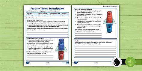 Science Investigation Particle Theory Experiment Twinkl