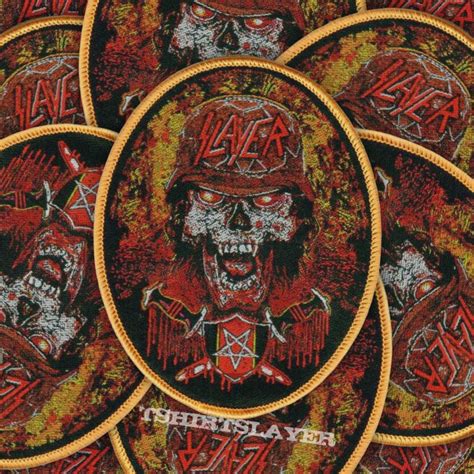 Slayer Slaytanic Skull Fan Made Woven Patches Tshirtslayer Tshirt