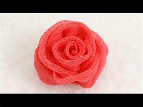 DIY How To Make Chiffon Rose Tutorial DIY Chiffon Rose Bud Fabric
