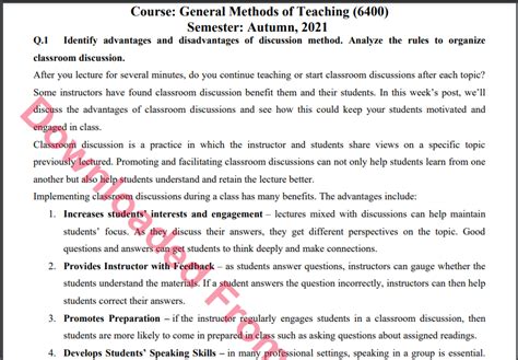 6400 general methods of teaching solved assignment no 2 b ed history