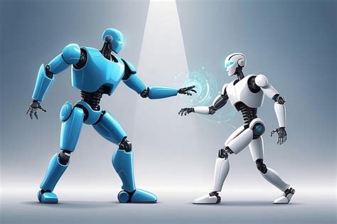 Premium Photo Robot Vs Human Business Concept Artificial Intelligence