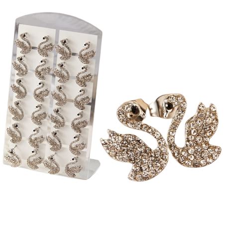 Lunera Acero Aro Pasante Acero Cisne Strass X Blister