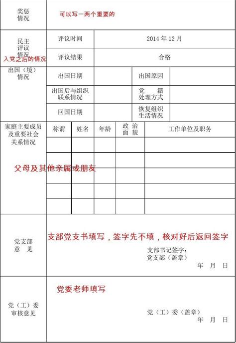 《党员基本情况登记表》 填写样本 Word文档在线阅读与下载 免费文档