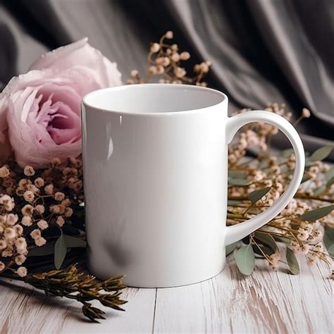 Premium Photo White Blank Mug Mockup