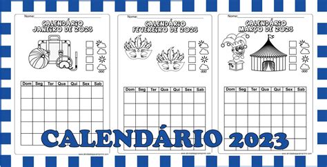 Calendário 2023 Para Imprimir E Colorir