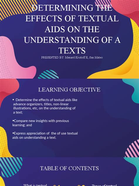 The Effects Of Textual Aids On Understanding Presented Texts Pdf