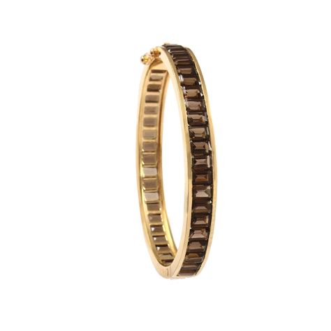 Grand Deco Smoky Quartz Bangle