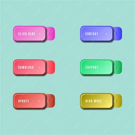 Premium Vector Neumorphism Style Buttons In Different Colors