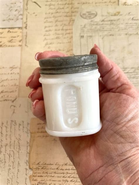 Antique Ponds Cold Cream Jars Antique 1920s White Milk Glass Jars With