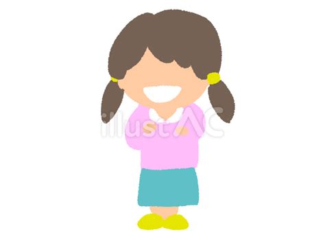 笑っている女の子 フラットデザインイラスト No 24677353｜無料イラスト・フリー素材なら「イラストac」