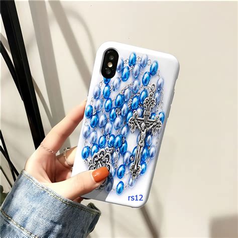 Jual Rosario Casing Hp Rohani Katolik Gambar Motif Rosario Warna Biru