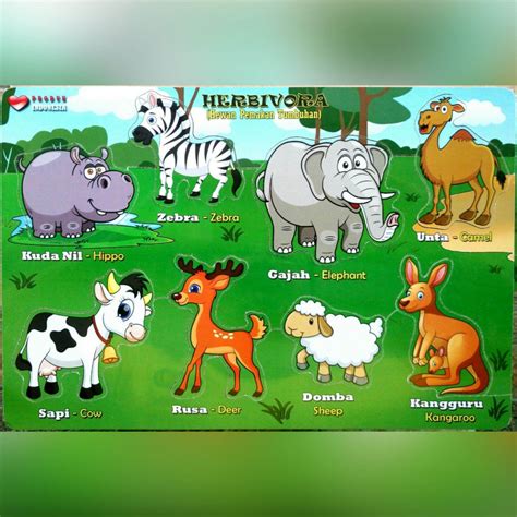 Puzzle Hewan Pemakan Tumbuhan Herbivora Lazada Indonesia