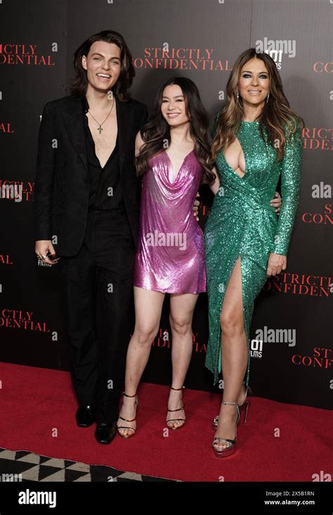 Damian Hurley Pear Chiravara And Elizabeth Hurley Right Arriving For