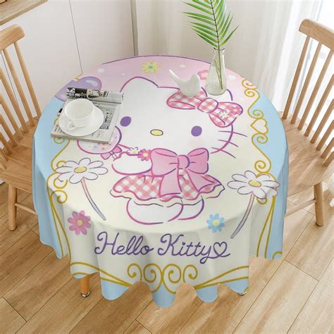 Hello Kitty Tablecloth Anime For Dining Table Picnic T 70x70in Hello Kitty Merch