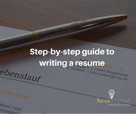 Step By Step Guide To Writing A Resume FOCUS Inspired Career Coach