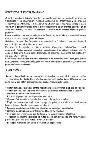 Beneficios De Pintar Mandalas PDF