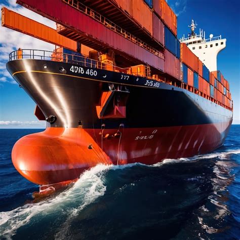 Large Cargo Container Ship Naval Logistics Shipping Transport Infrastructure For Movement Of