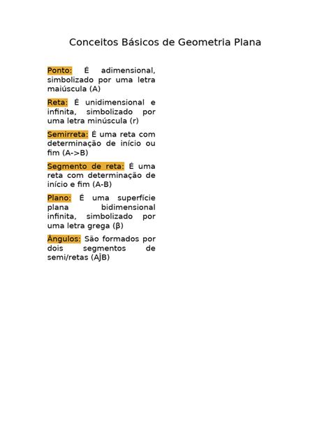 Conceitos Básicos De Geometria Plana Pdf