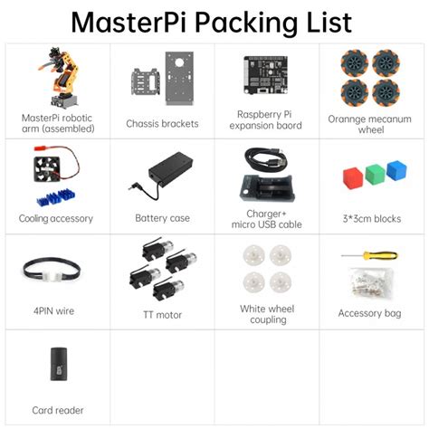 Masterpi Ai Robot Open Source Smart Robot Car W Mecanum Wheel Robot
