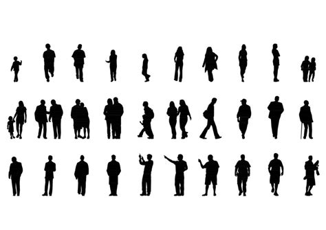 People Standing Silhouette Vector Art Icons And Graphics For Free